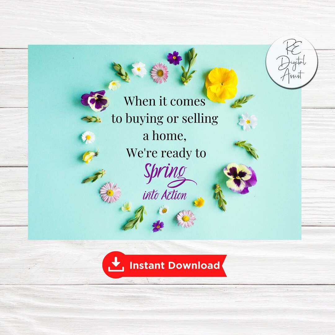 Spring Into Action Real Estate Postcard Front, Neighborhood Farming Pop ...