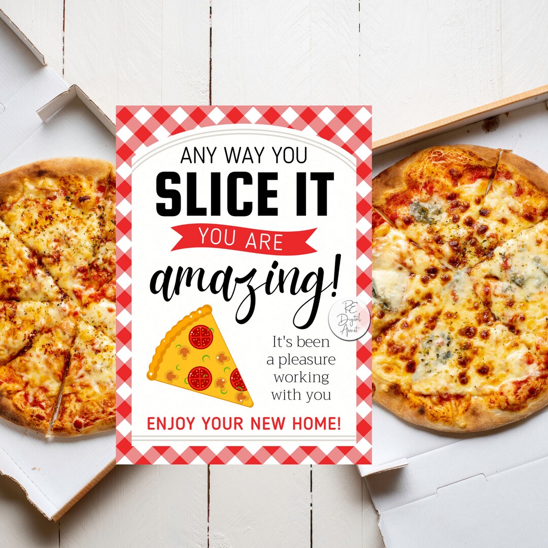 PRINTABLE Pizza Home Buyer Real Estate Pop by Gift Tags, Closing Title ...