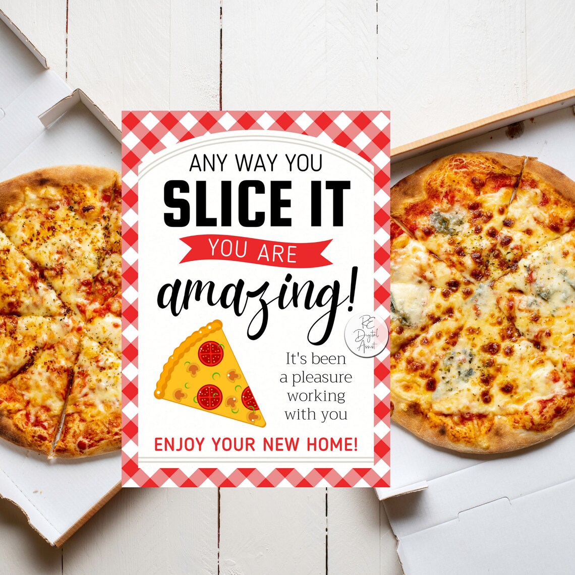 PRINTABLE Pizza Home Buyer Real Estate Pop by Gift Tags, Closing Title ...