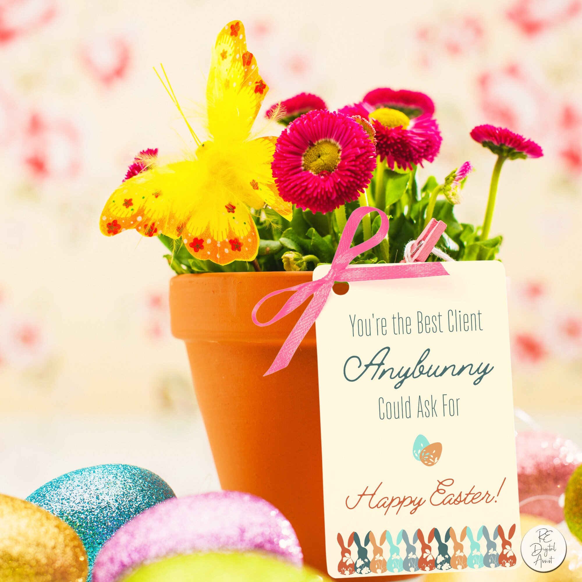 PRINTABLE Easter Client Appreciation Business Tag, Spring Real Estate ...