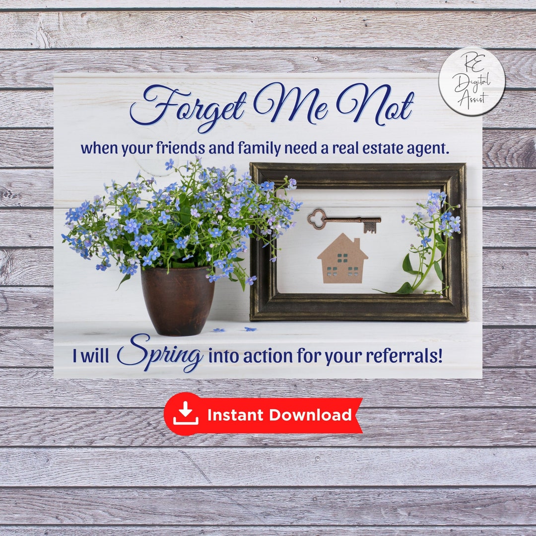 Forget Me Not Real Estate Postcard Front | Spring Pop by Tag Agent ...