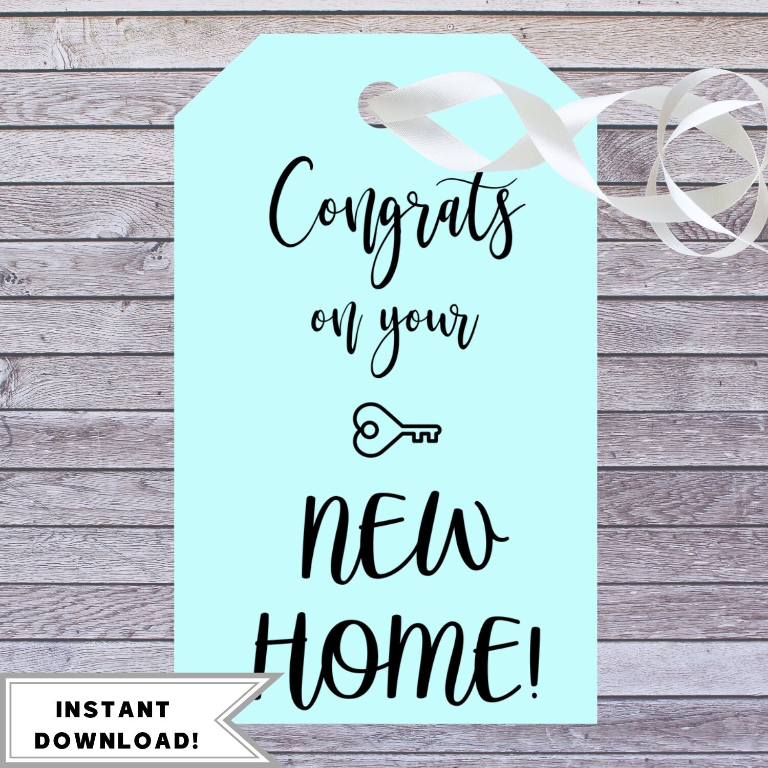 Printable Housewarming NEW HOME Tag Download Real Estate | Etsy