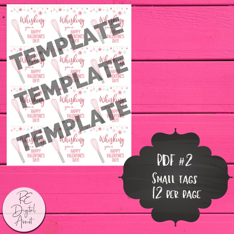 Valentine Whisk Gift Tag Download, Chef Kitchen Business Client ...