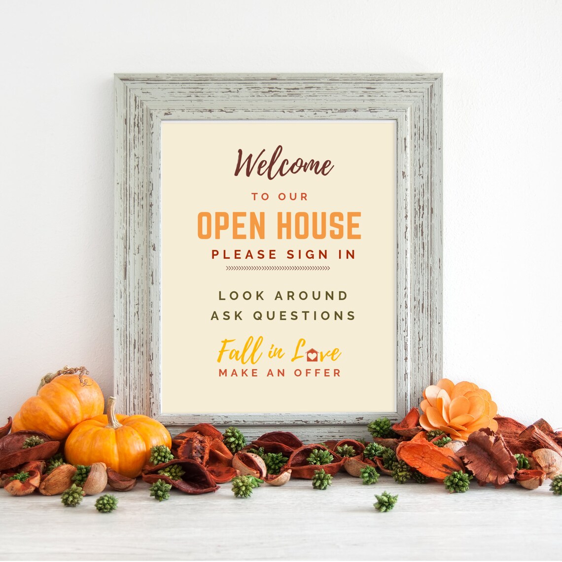 Fall Printable Open House Real Estate Sign, Download Real Estate Agent ...