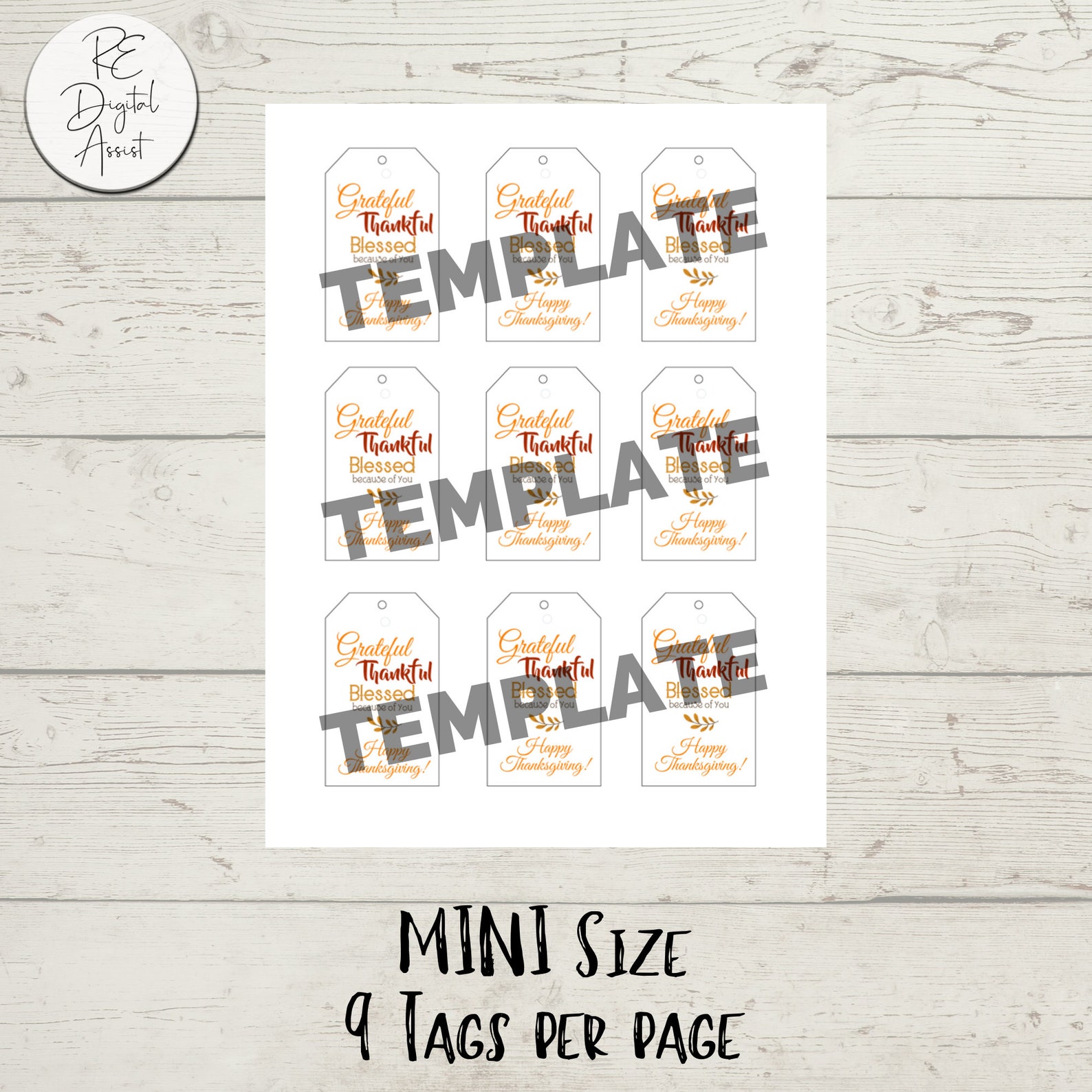 Thanksgiving Thankful Tags Printable Grateful Blessed Real - Etsy