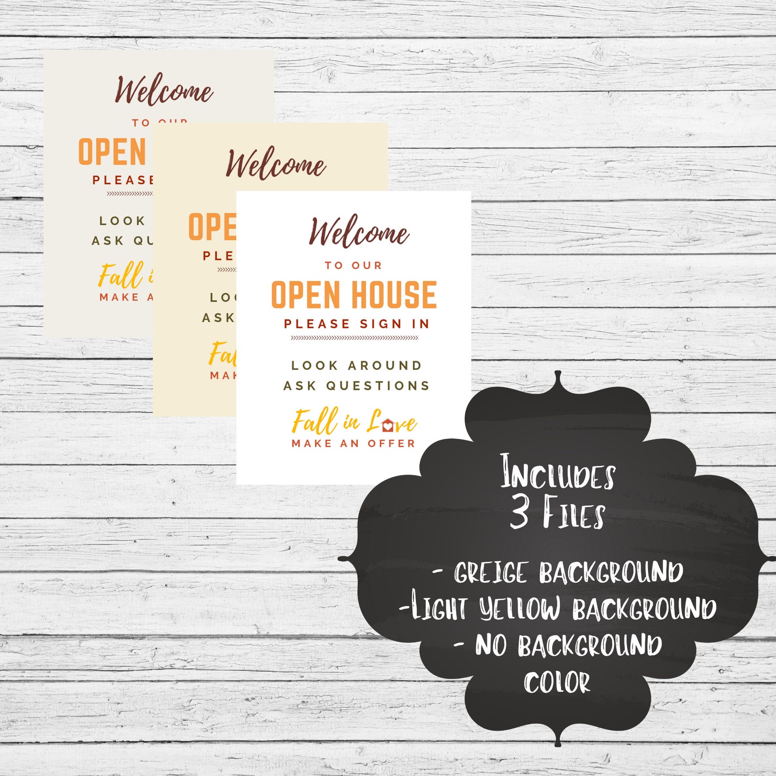 Fall Printable Open House Real Estate Sign, Download Real Estate Agent ...