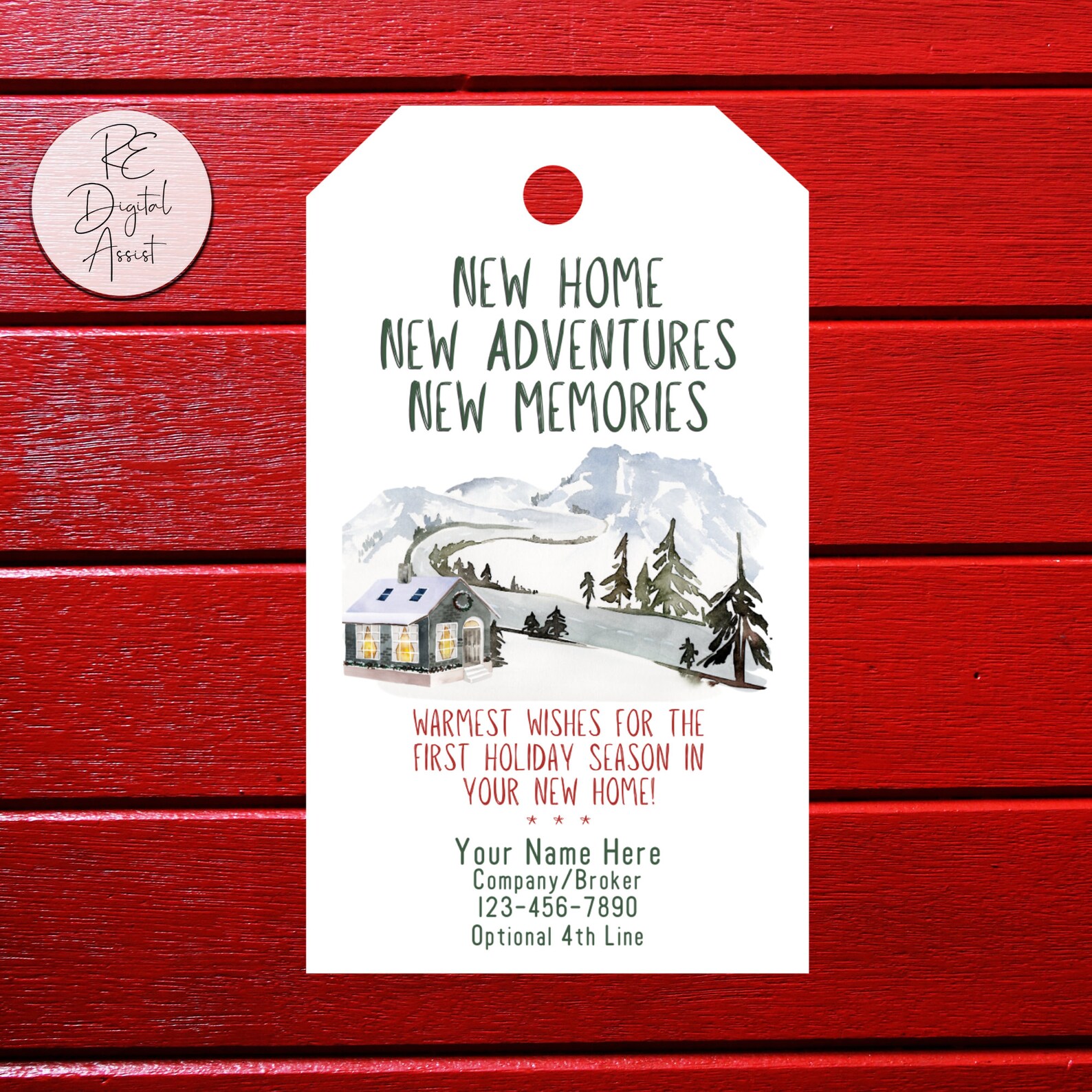 Christmas New Home Gift Tag Personalized Real Estate Holiday | Etsy