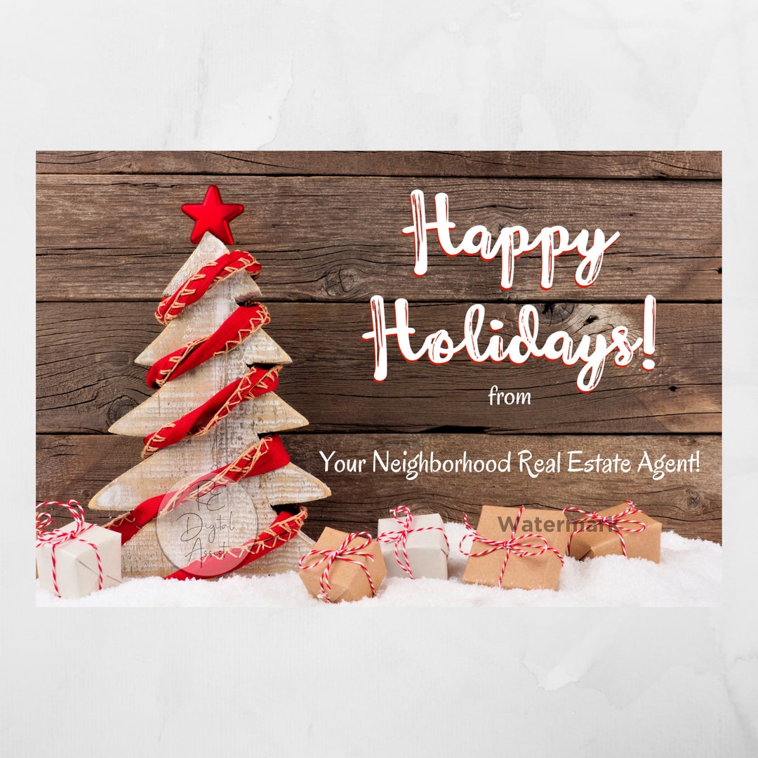 Holidays Christmas Neighborhood Real Estate Agent Team Broker Postcard ...
