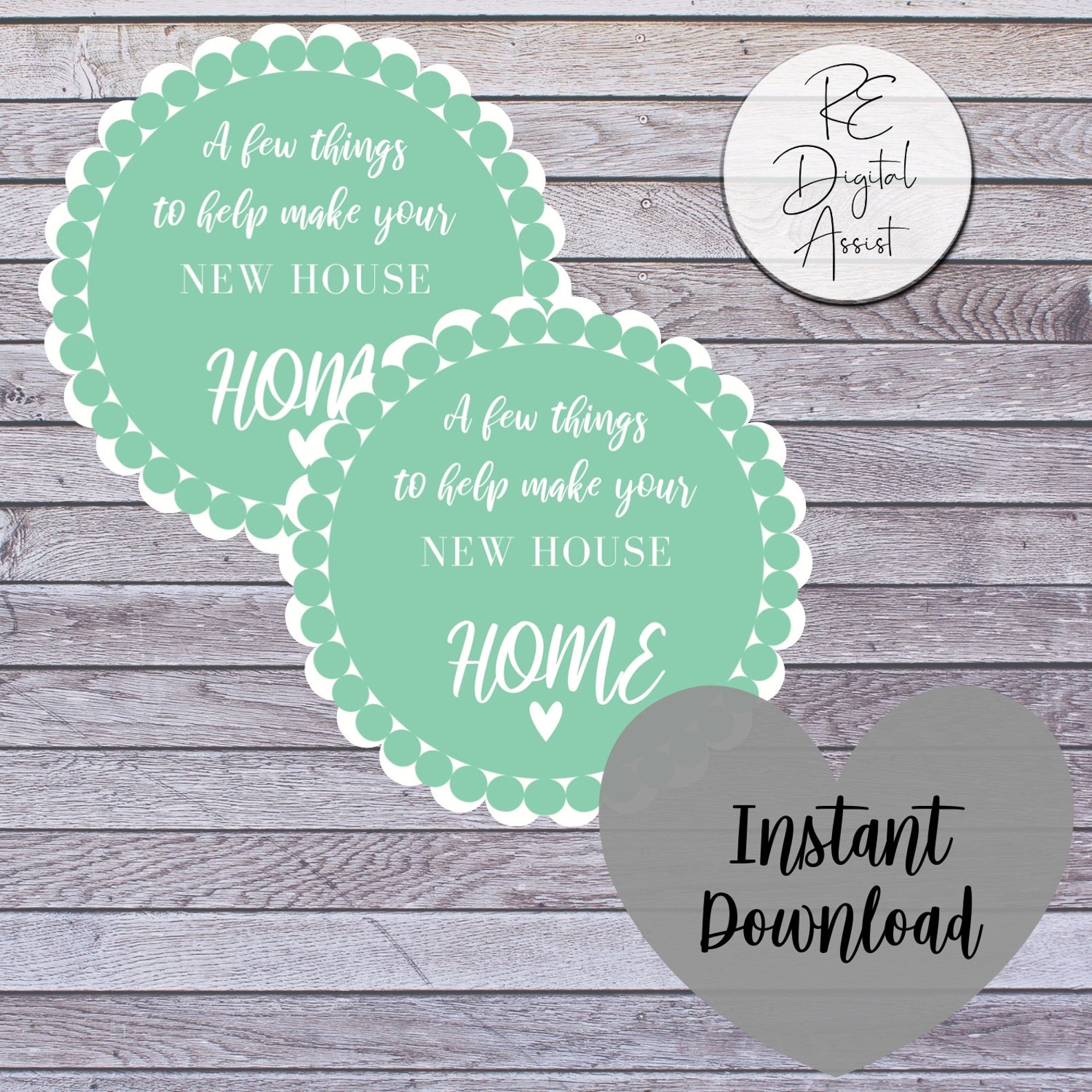 Housewarming Printable NEW HOME Card Tag Download Real Estate - Etsy