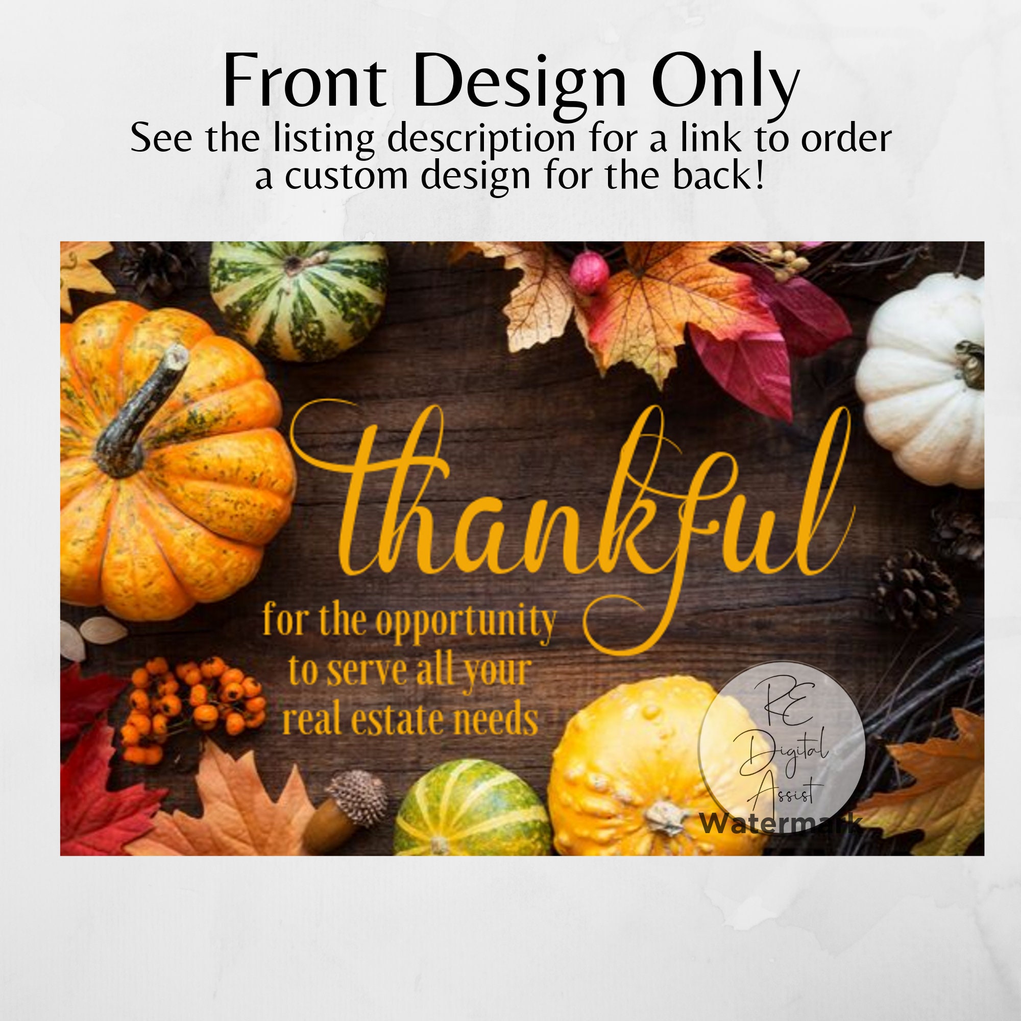 Thanksgiving Real Estate Postcard Front Thankful November Pop - Etsy
