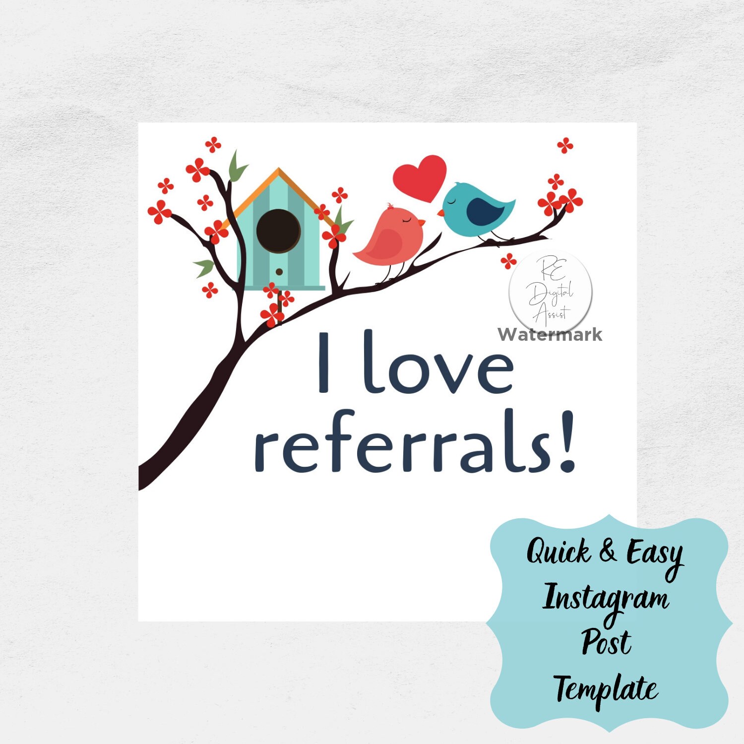 SALE I Love Referrals Instagram Template Spring Birds | Etsy