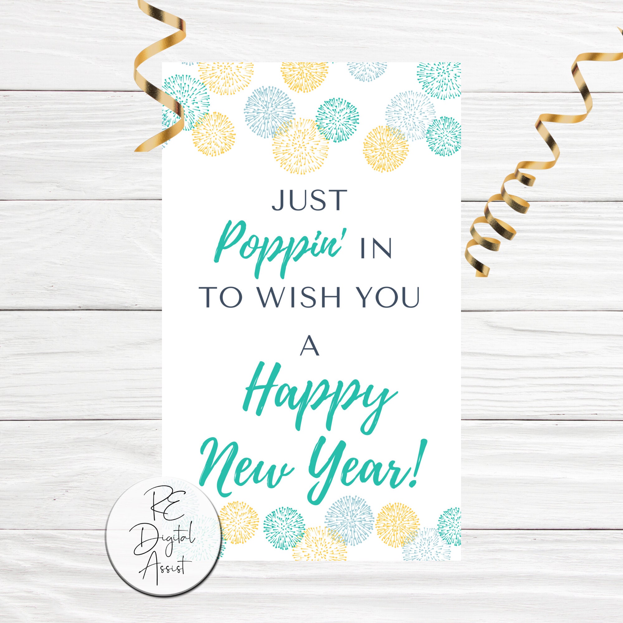 New Year Poppin Printable Real Estate Pop by Tags Popcorn | Etsy