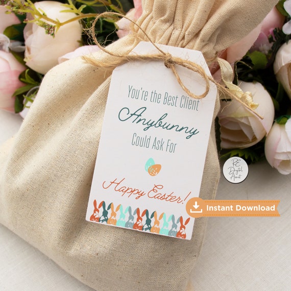 PRINTABLE Easter Client Appreciation Business Tag Spring Real - Etsy
