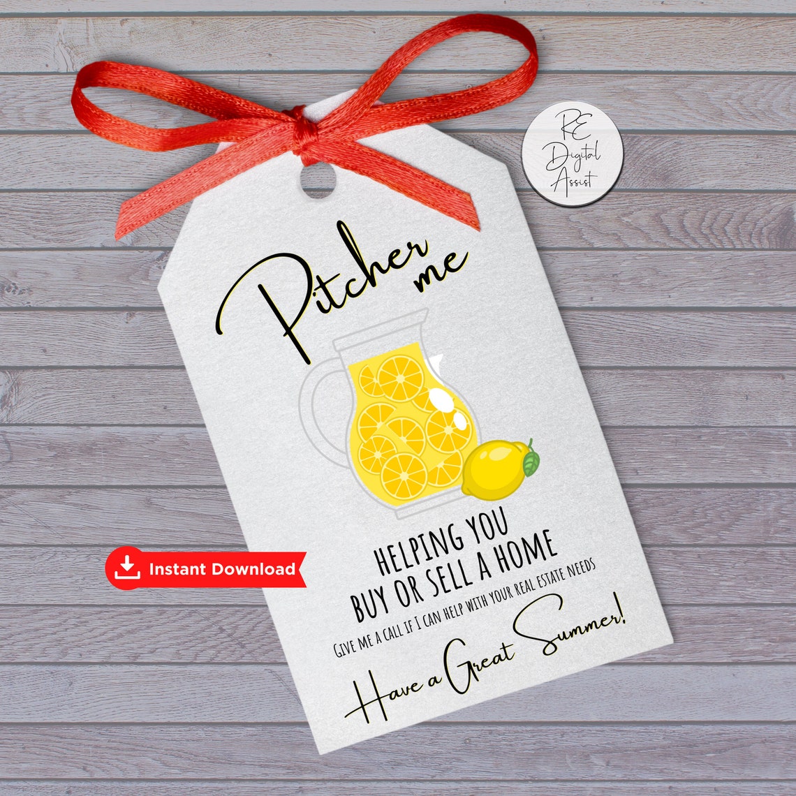 PRINTABLE Lemonade Pitcher Real Estate Pop by Tags, Summer Pop by Card ...