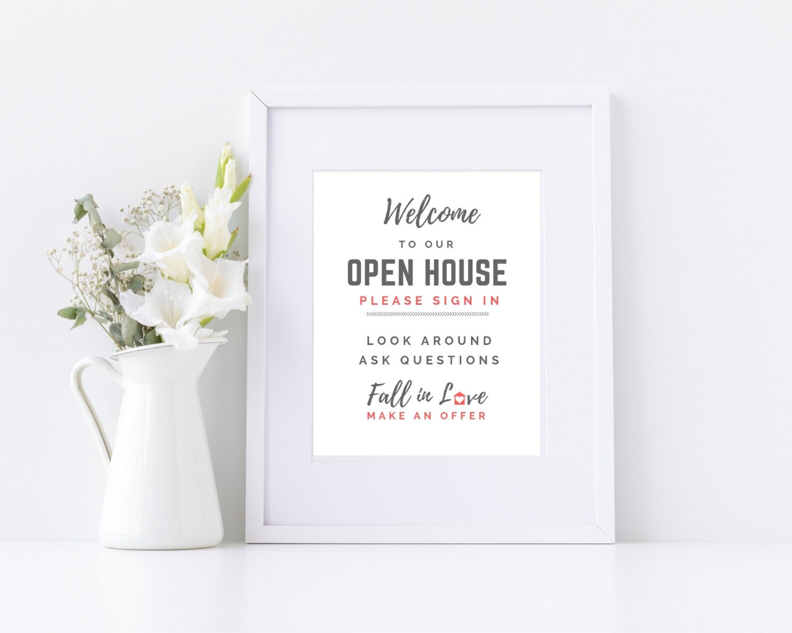 Printable Open House Real Estate Sign, Download Real Estate Agent or ...