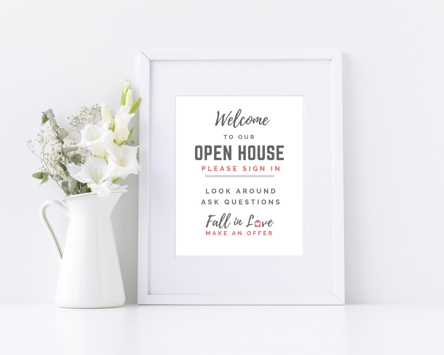 Printable Open House Real Estate Sign, Download Real Estate Agent or ...