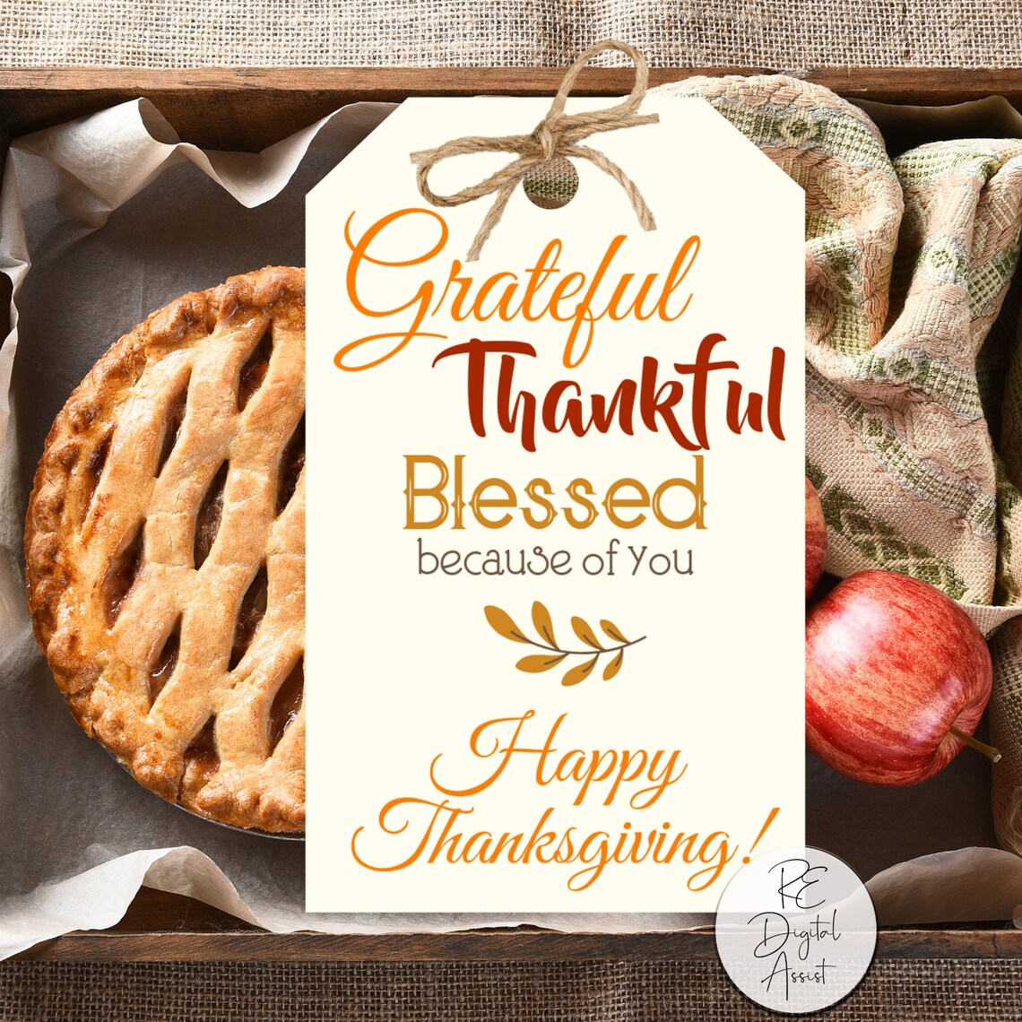 Thanksgiving Thankful Tags Printable Grateful Blessed Real - Etsy