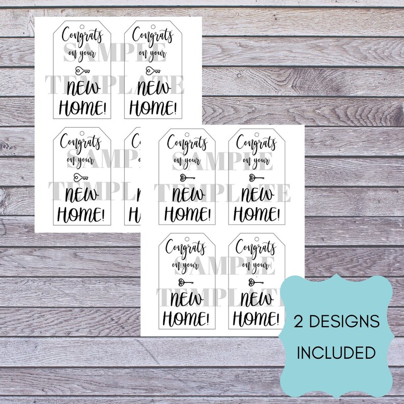 Printable Housewarming NEW HOME Tag Download, Real Estate Close Gift ...