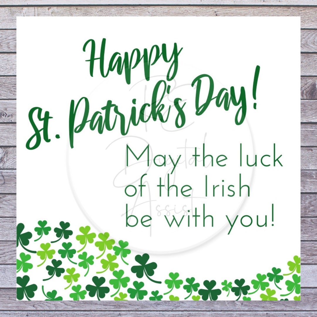 St. Patrick's Day Printable Tag Instant Download PDF | May the Luck of ...