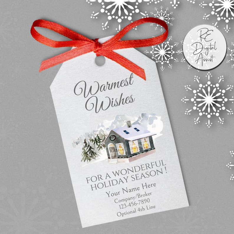 Holiday Home Gift Tag Personalized Real Estate Mortgage Insurance ...