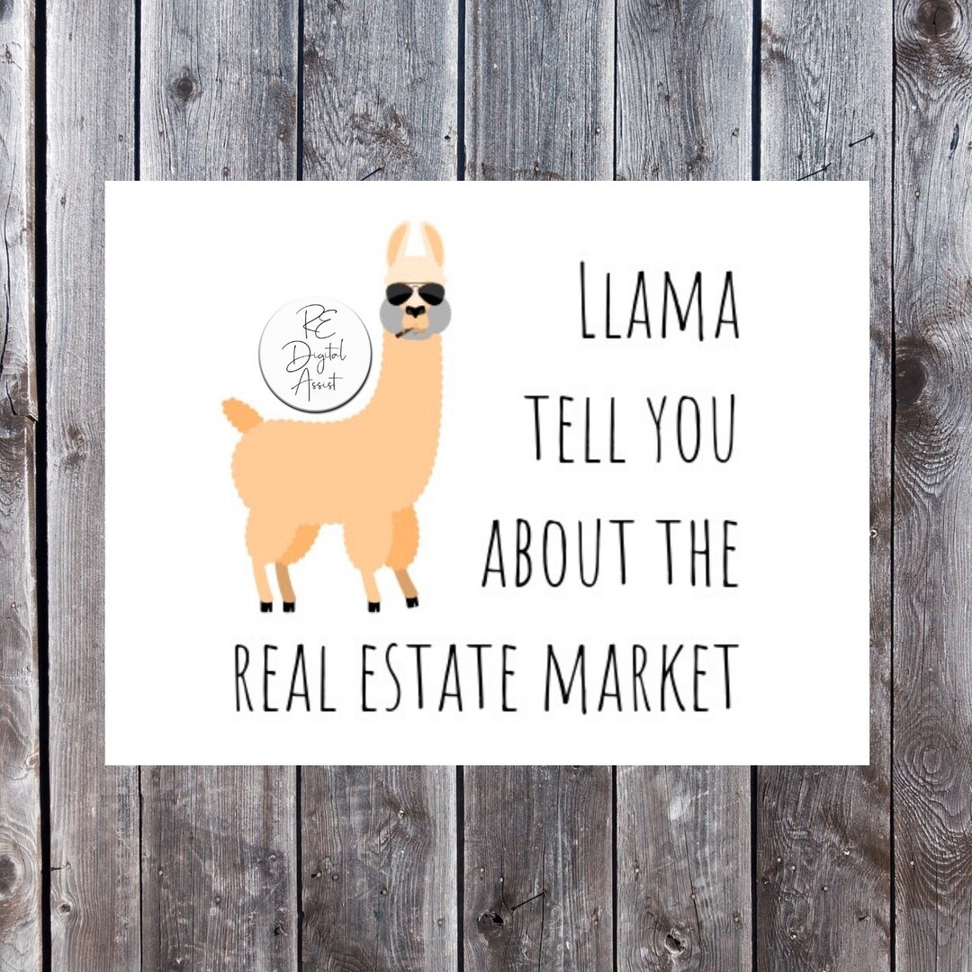 Real Estate Llama 4x6 Postcard | Farm or FSBO Mailer Unique Llama ...