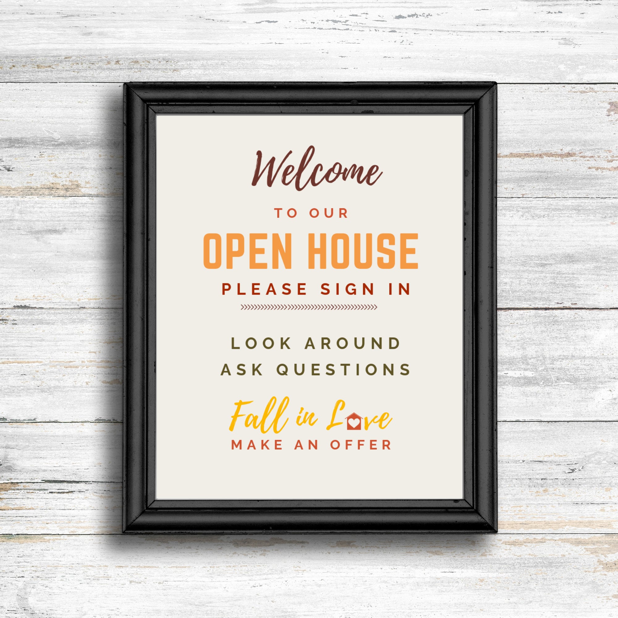 Fall Printable Open House Real Estate Sign, Download Real Estate Agent ...