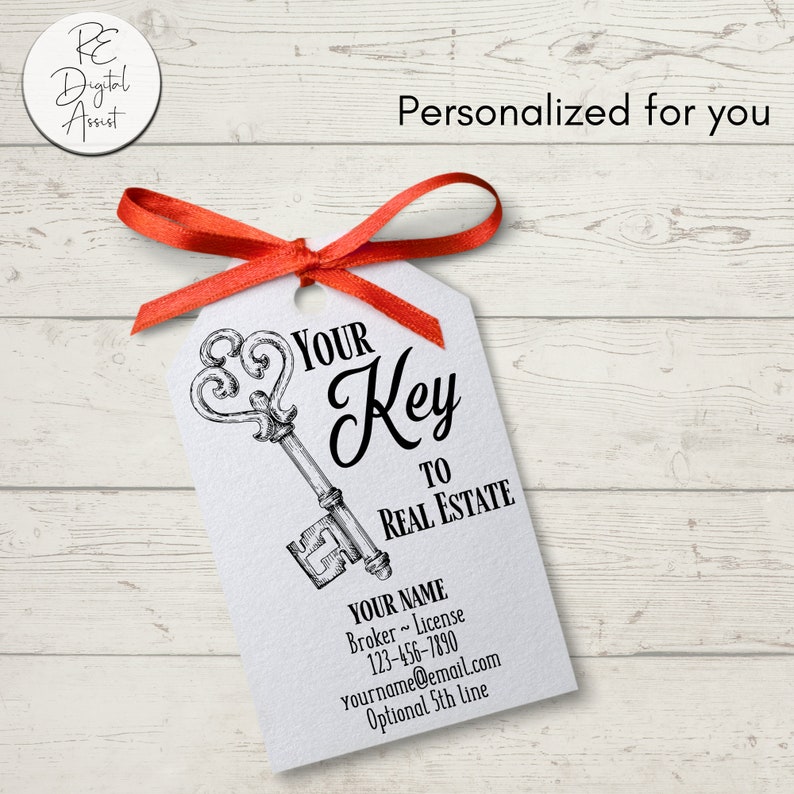 Key to Real Estate Printable Pop by Tags, Real Estate Agent Broker ...