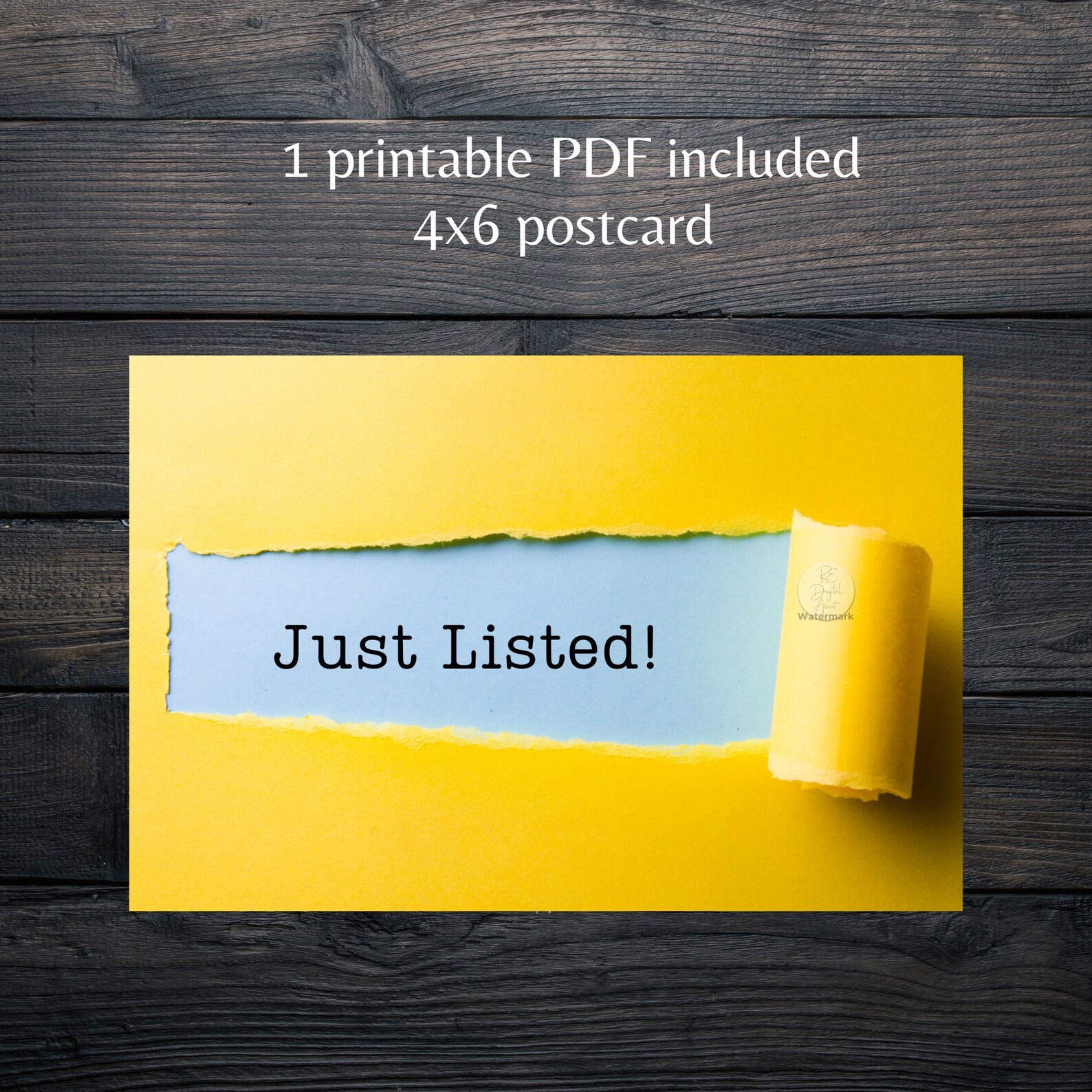 Just Listed Real Estate Yellow Postcard Farm Marketing | Etsy