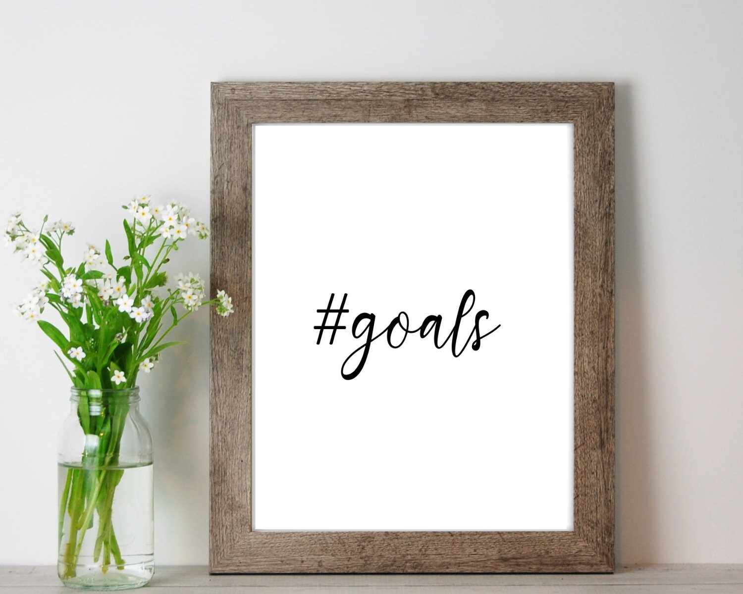 Business Goals Motivational Wall Art Hashtag goals Sign | Etsy