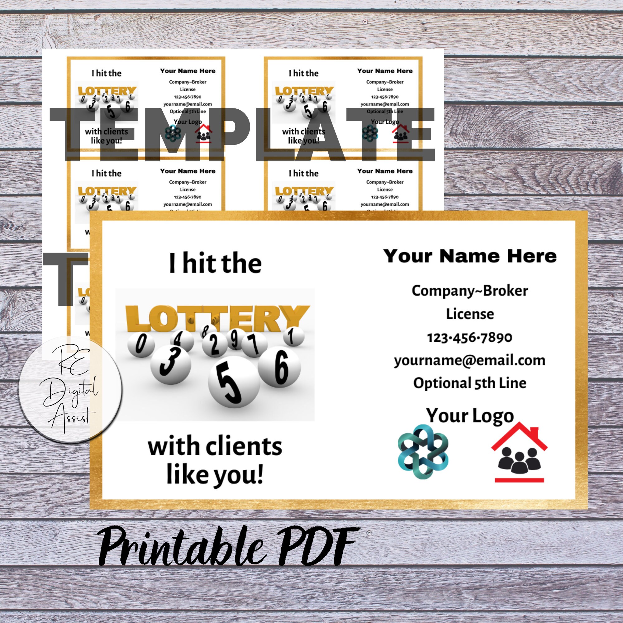 Lottery Client Real Estate Pop by Tags Printable, Referrals Promo Lotto ...