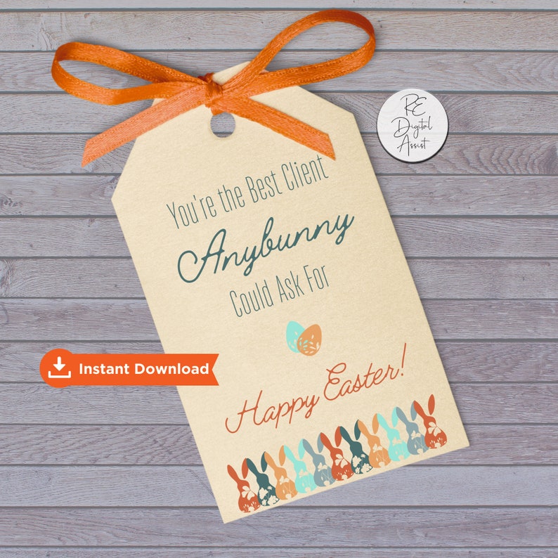 PRINTABLE Easter Client Appreciation Business Tag, Spring Real Estate ...