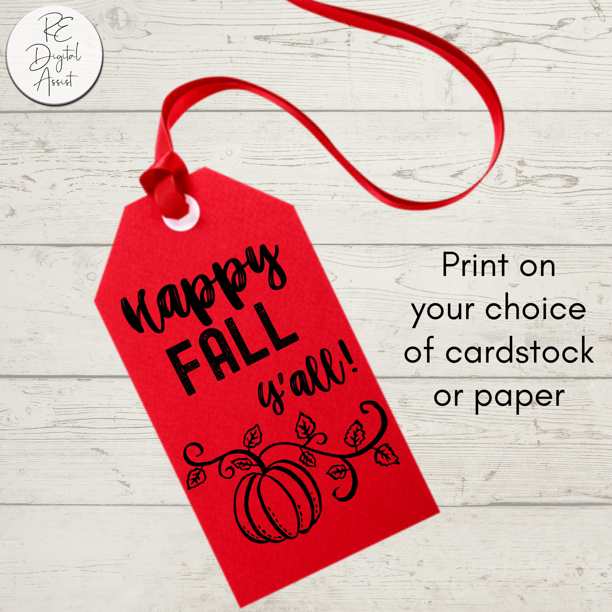 Happy Fall Ya'll Printable Tag in 4 Colors, Agent Broker Business ...