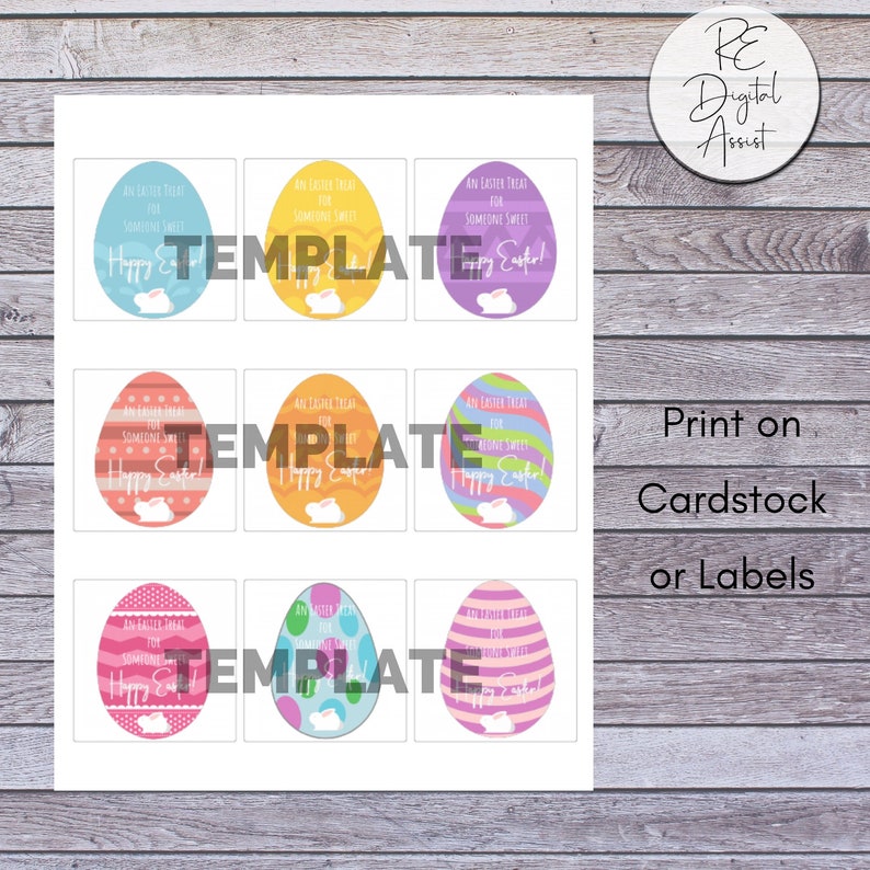 Easter Gift Tag Printable Labels Egg Candy Tags Easter Sweet - Etsy