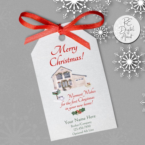 New Home Christmas Real Estate Gift Tag Personalized Home | Etsy