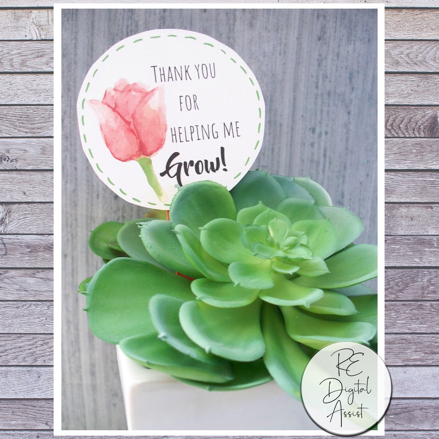 Printable Thank You for Helping Me GROW Tags Watercolor - Etsy