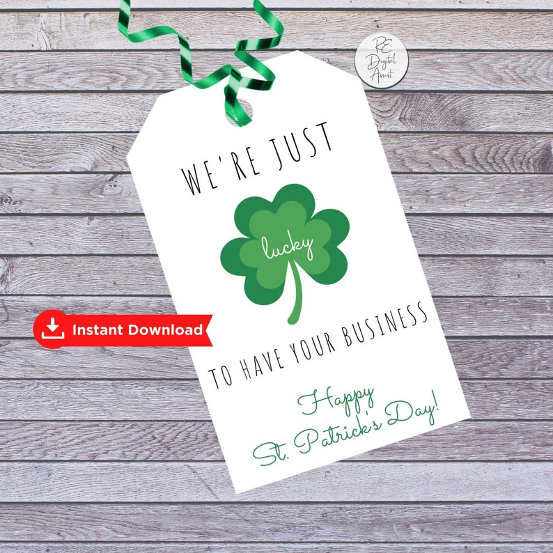 PRINTABLE Business Lucky Appreciation Tag Download, Client Customer ...