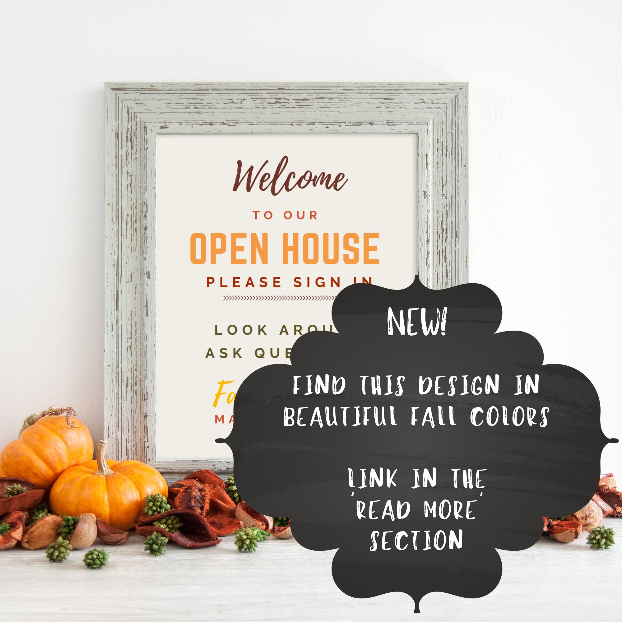 Printable Open House Real Estate Sign, Download Real Estate Agent or ...