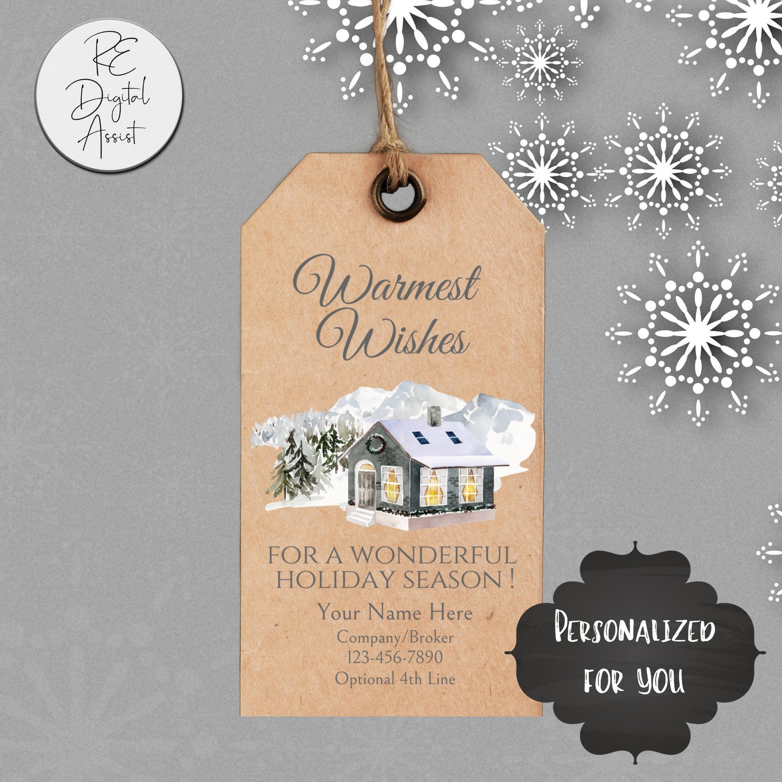 Holiday Home Gift Tag Personalized Real Estate Mortgage Insurance ...