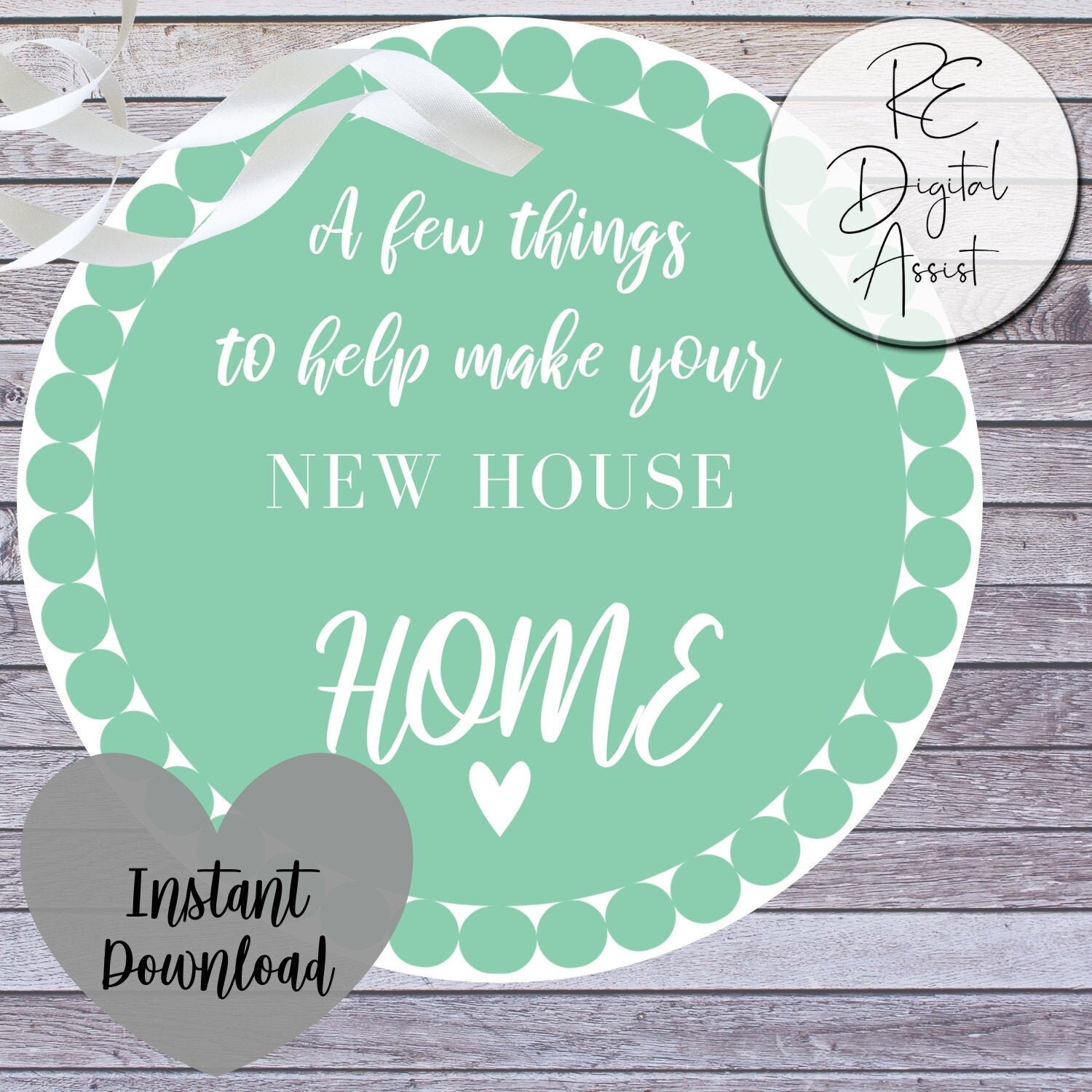 Housewarming Printable NEW HOME Card Tag Download Real Estate - Etsy