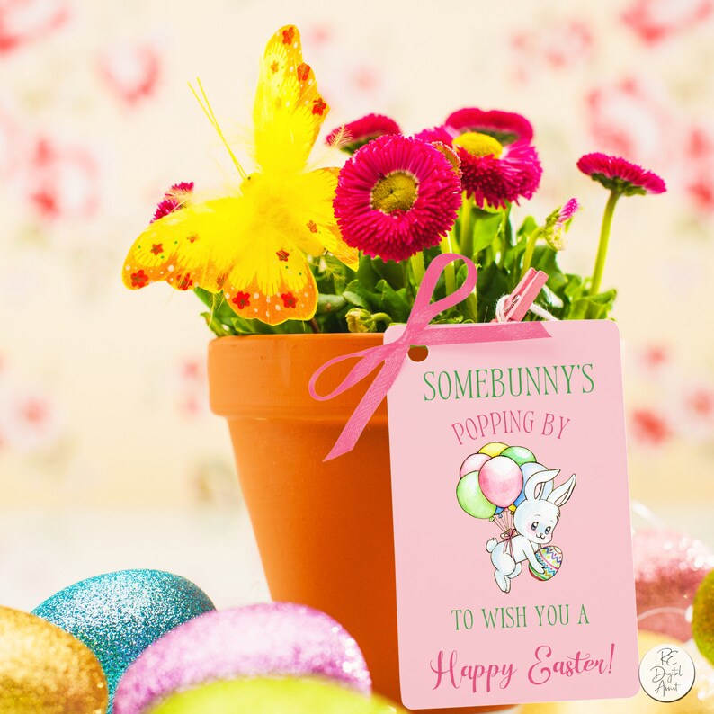PRINTABLE Easter Wishes Pop by Tag Spring Business Real - Etsy