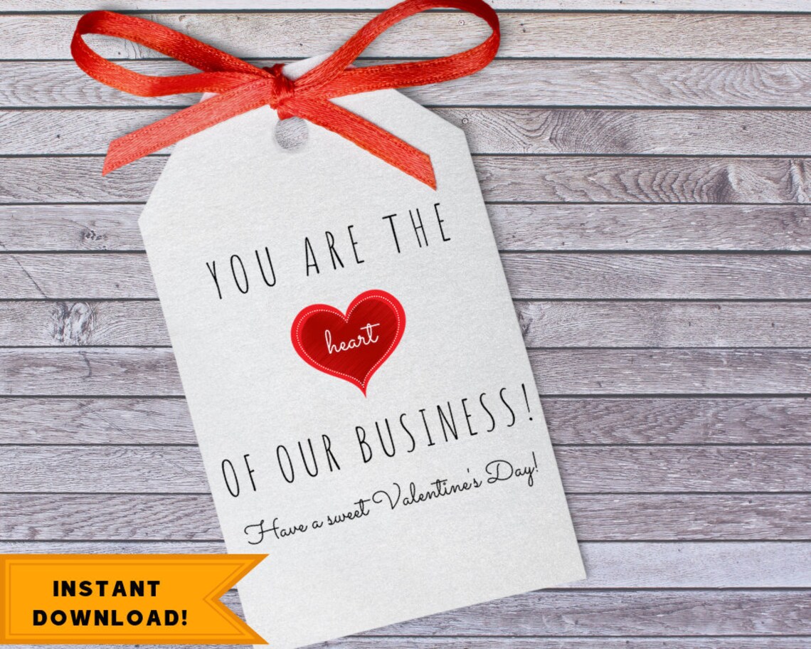 PRINTABLE Business Heart Appreciation Tag Download, Client Customer ...