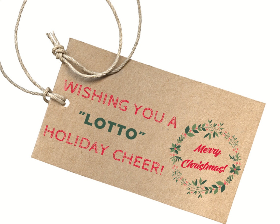 Christmas Gift Tags Printable for Lotto Tickets | Neighbor Gift | Real ...