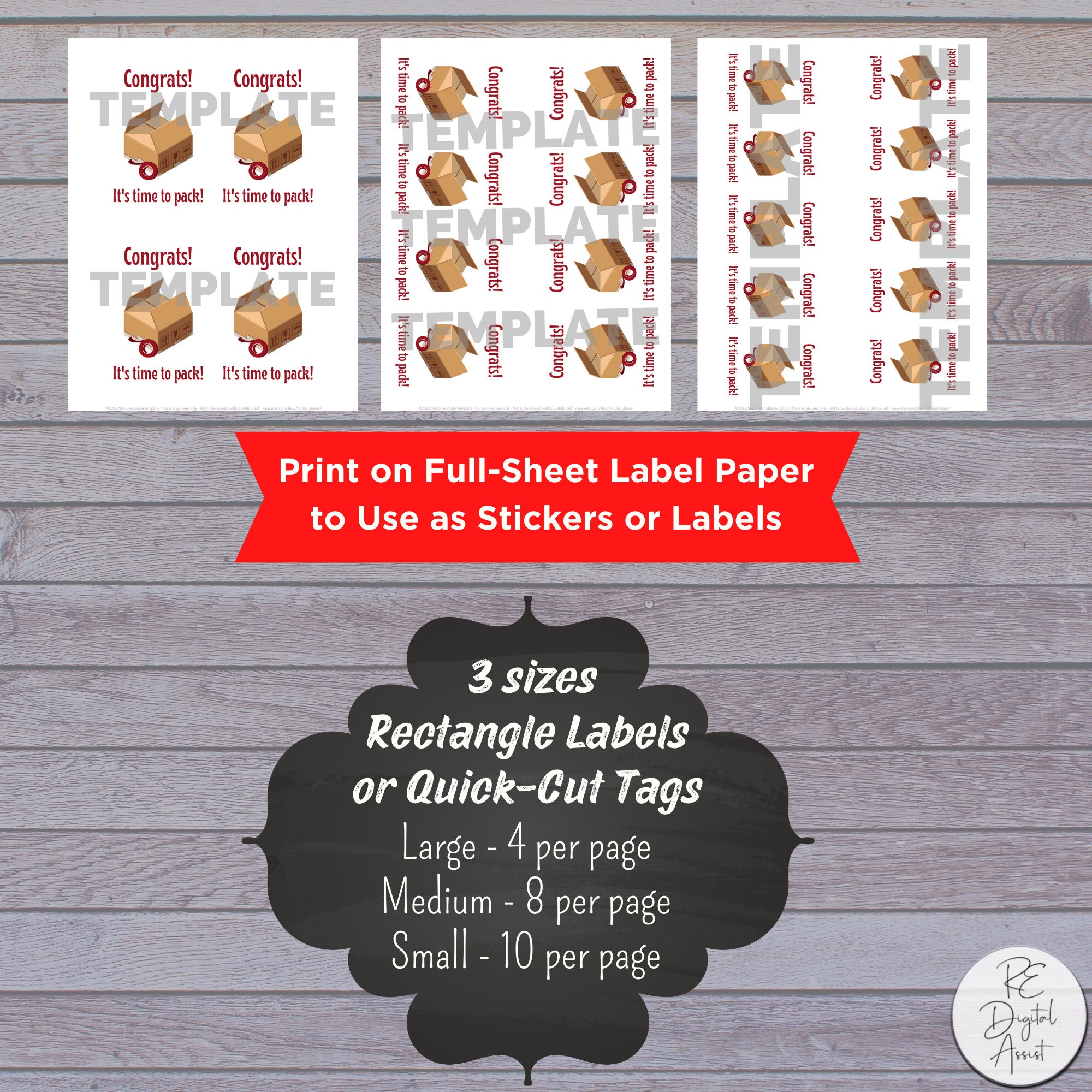 PRINTABLE Moving Congratulation Tags, Home Buyer Seller Real Estate ...