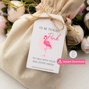 PRINTABLE Pink Flamingo Pop by Tags Business Referrals Real Estate ...