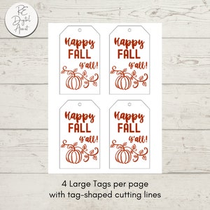 Happy Fall Ya'll Printable Tag in 4 Colors, Agent Broker Business ...