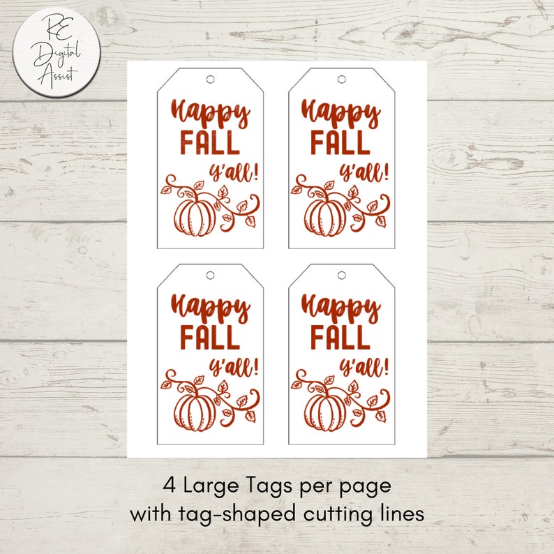 Happy Fall Ya'll Printable Tag in 4 Colors, Agent Broker Business ...