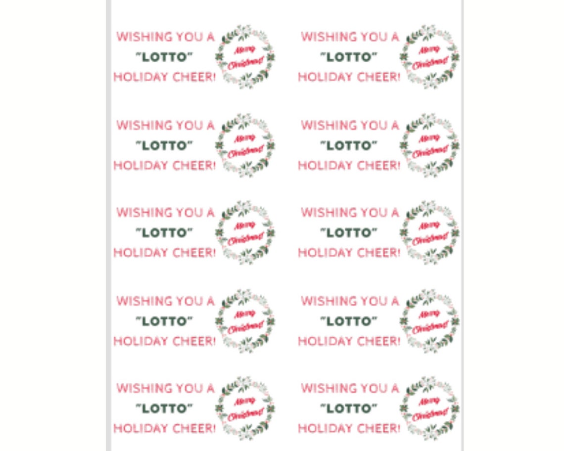 Christmas Gift Tags Printable for Lotto Tickets Neighbor | Etsy