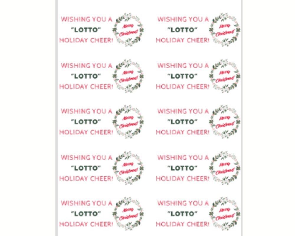 Christmas Gift Tags Printable for Lotto Tickets Neighbor - Etsy