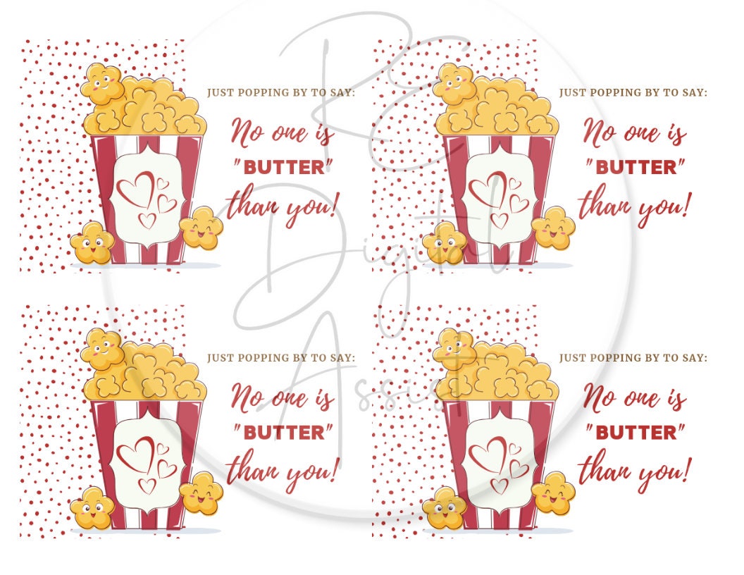 Popcorn Treat Tags Printable Pop by PDF Teachers Clients Customers ...