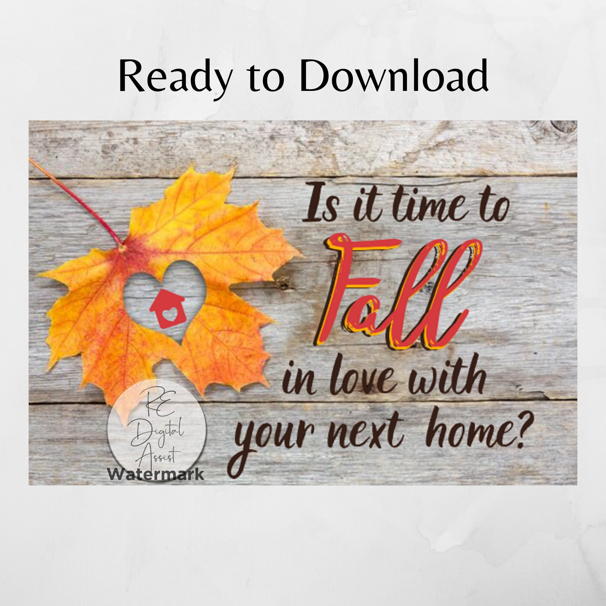 Fall Real Estate Sellers Postcard Front Farm Fall September - Etsy Canada